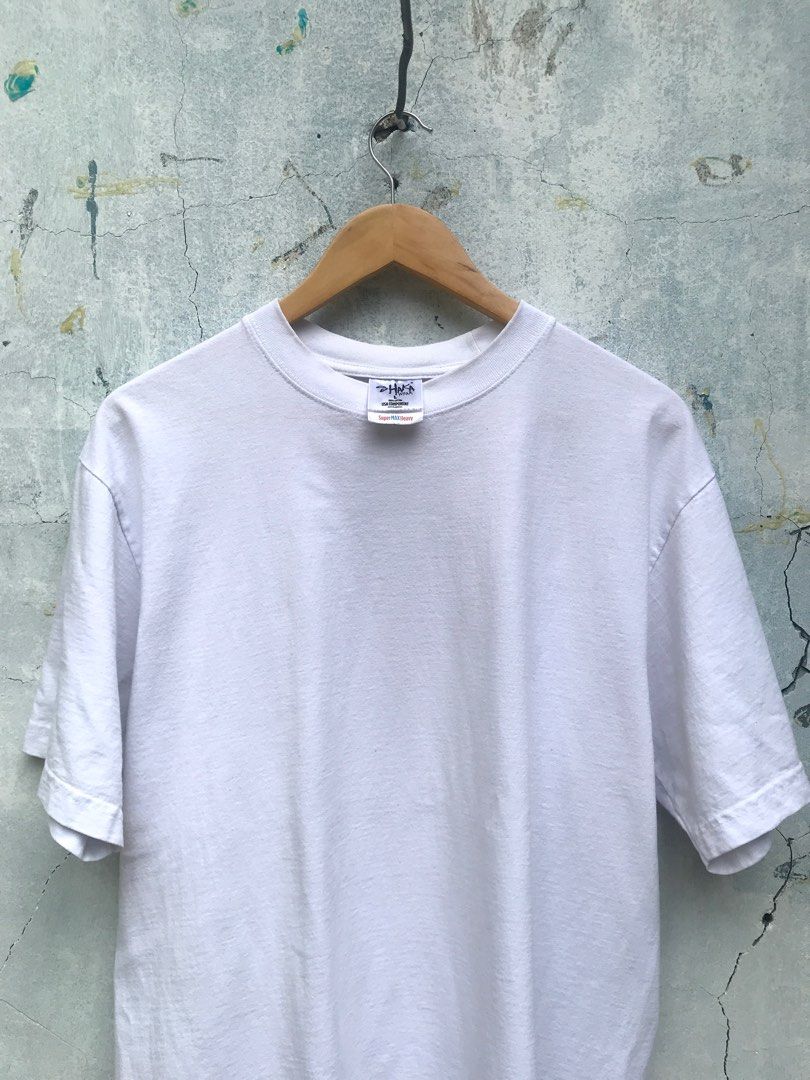 Shaka White Blank Tee, Men's Fashion, Tops & Sets, Tshirts & Polo ...