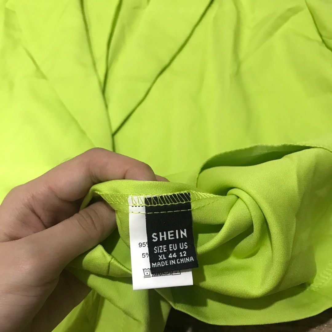 SHEIN NEON GREEN BLAZER COAT on Carousell