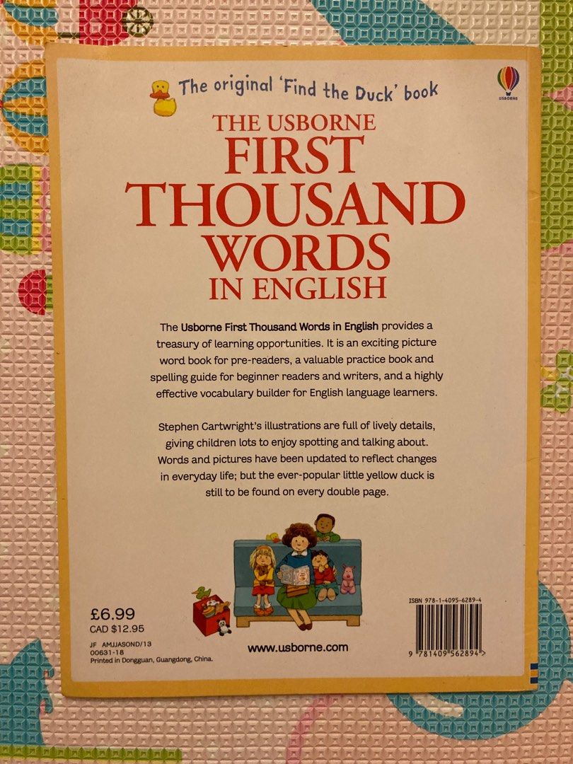 The Usborne First Thousand Words in English, 興趣及遊戲, 書本 & 文具, 小朋友書 ...