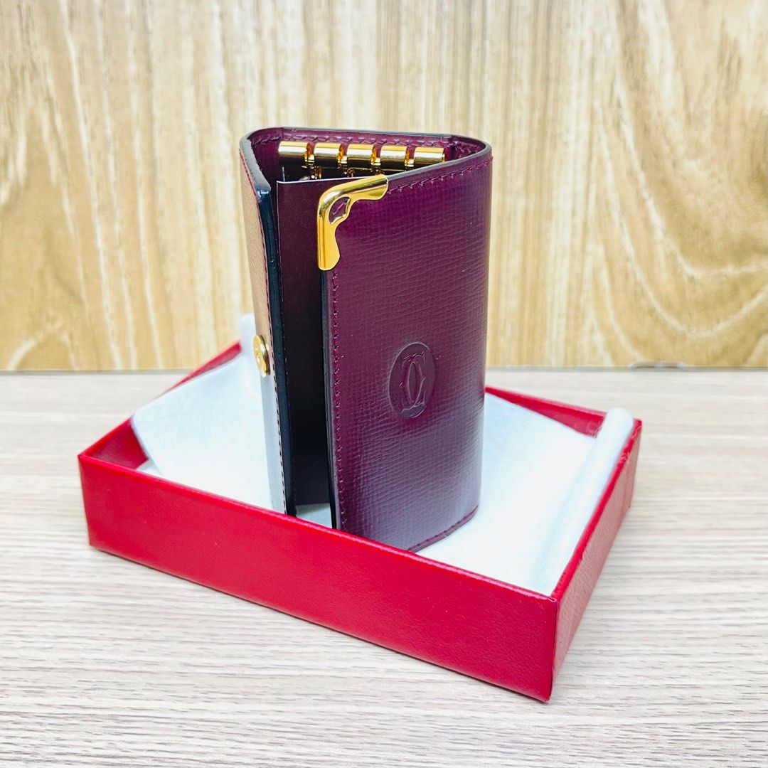 TP-CARTIER Tri-fold Leather Key Pouch With Cert, Women's Fashion, Bags ...