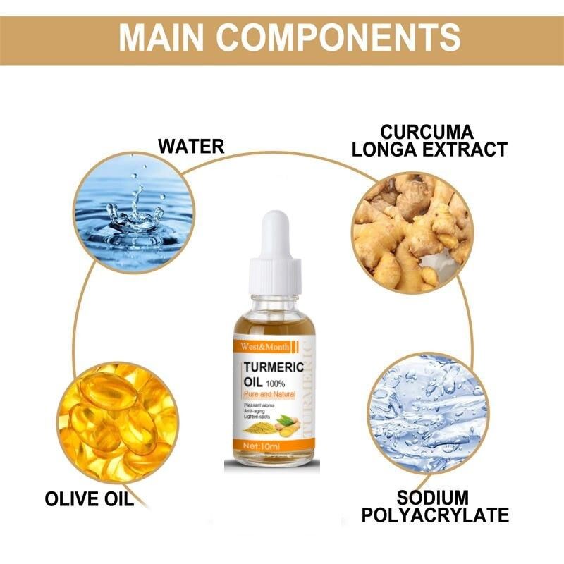 Turmeric Whitening Freckles Serum Remove Dark Spots Melasma Brighten ...