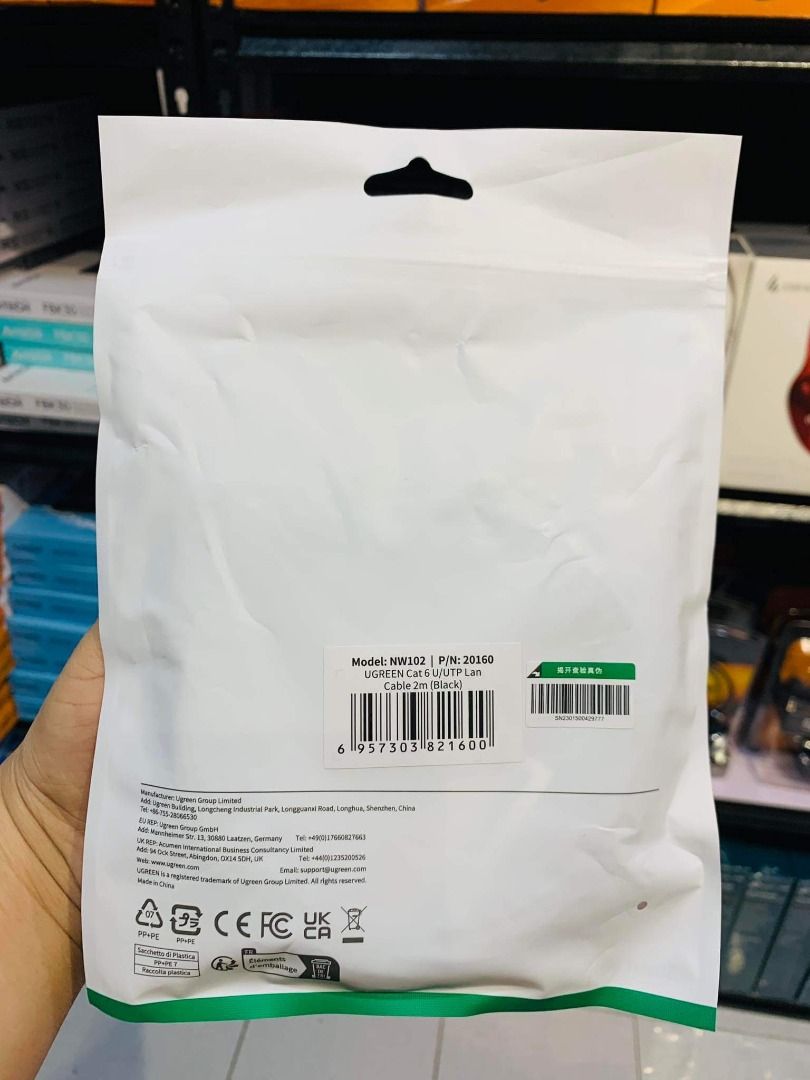 UGREEN Cat6 UTP Ethernet Cable 1000mbps RJ45 2M Black NW102 20160 ...
