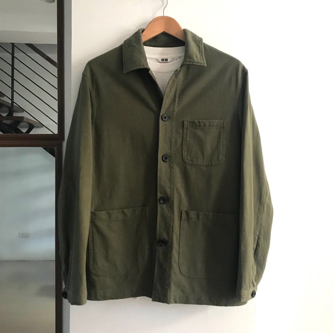 UNIQLO UTILITY JACKET (OLIVE GREEN) | SIZE MEDIUM (W21.5” L27”), Men's ...
