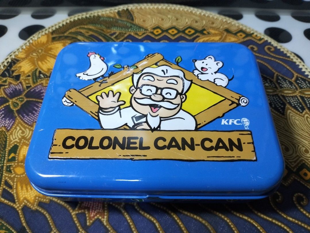 Vintage 1992 KFC COLONEL CAN-CAN Blue Tin Box From UK, Hobbies & Toys ...