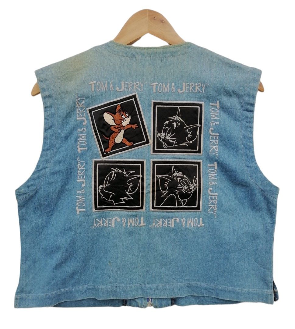 Vintage TOM&JERRY Denim Vest, Men's Fashion, Tops & Sets, Vests on ...
