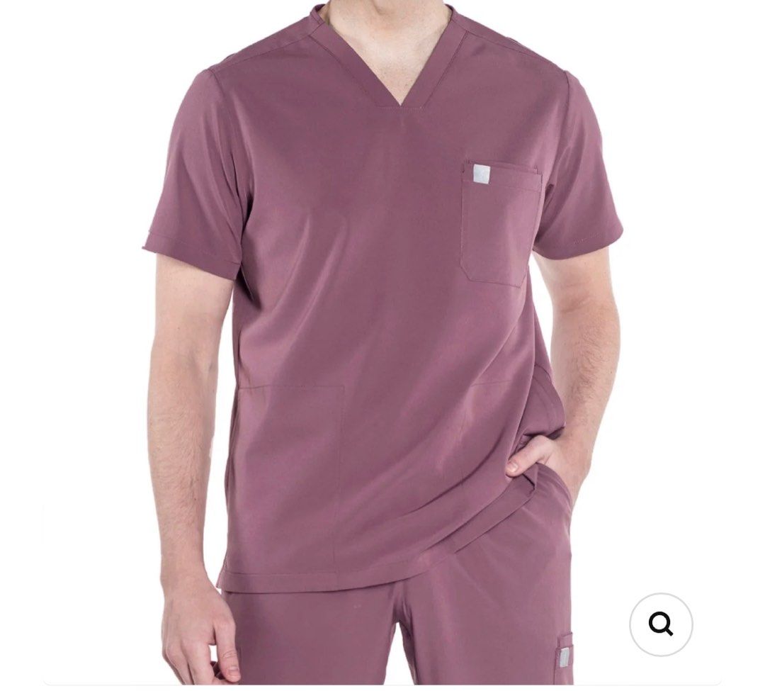 Womens White Coat Manila Mnl Mauve Scrub Suit Set in size Small, Women ...