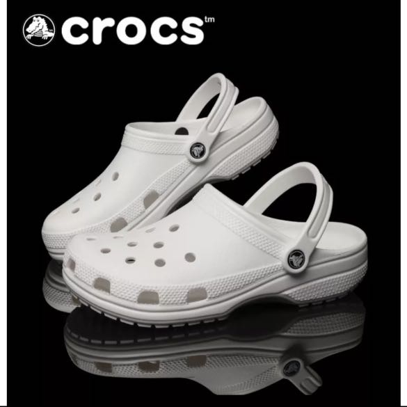 White Crocs, Men's Fashion, Footwear, Flipflops and Slides on Carousell