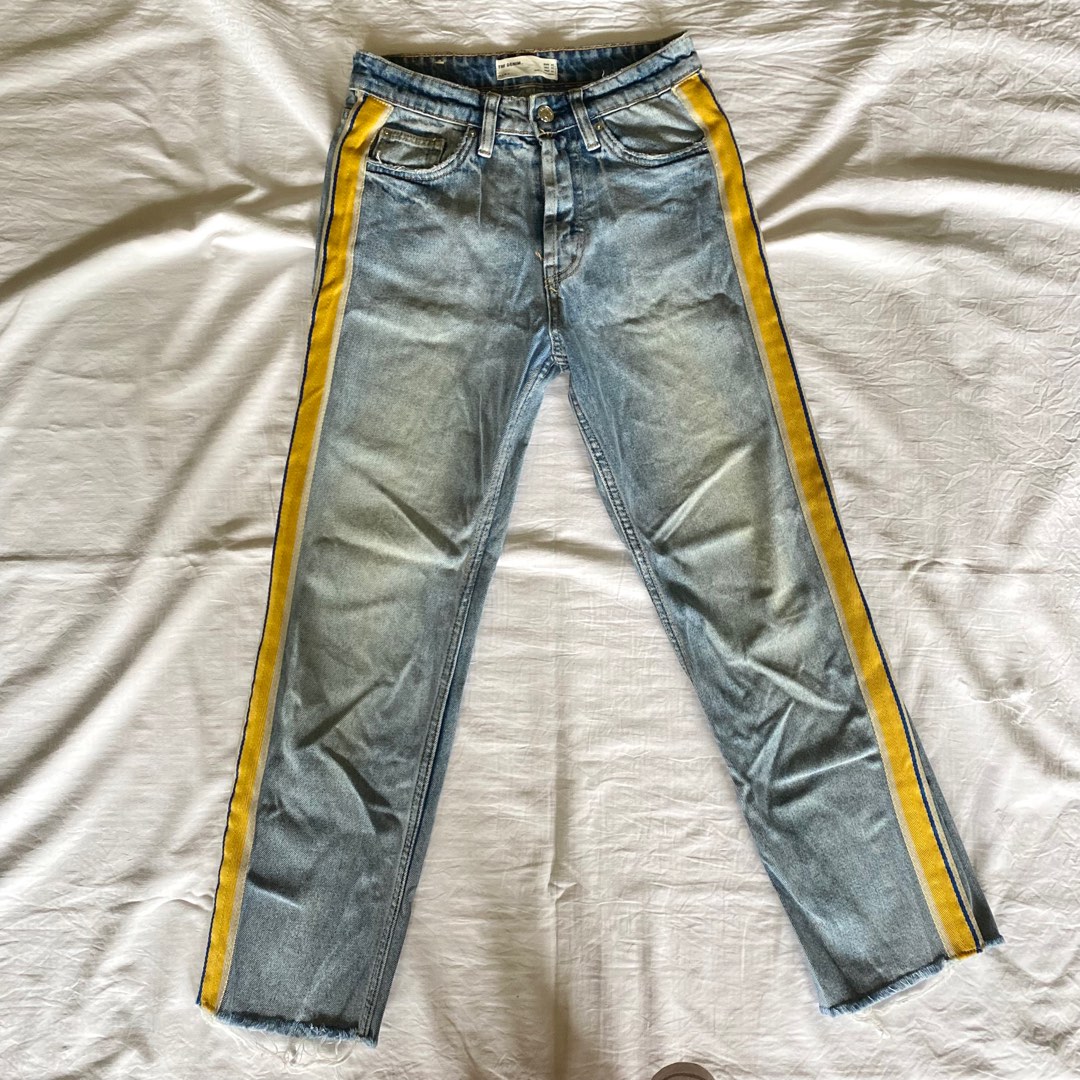 Zara Trafaluc Side Striped Denim Pants, Women's Fashion, Bottoms, Jeans ...