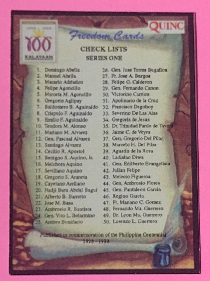 1998 Freedom Cards : Series 1 ( the box contains 50 cards , complete , new & unused ) To ...