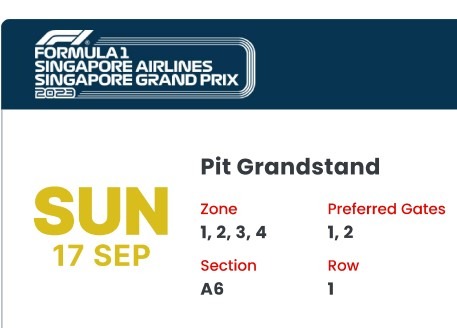2 x F1 Pit Grandstand tickets (Sunday only), Tickets & Vouchers, Event ...