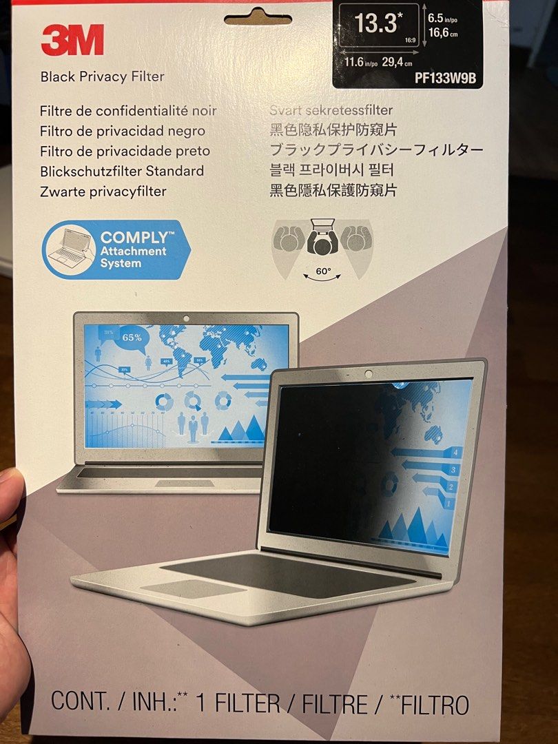3M Laptop Privacy Screen/Filter 13.3”, Computers & Tech, Laptops ...
