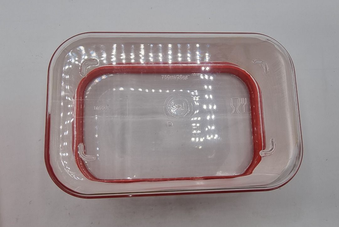 750 ML GLAD Flat Rectangle Storage Container Clear Transparent Snack ...