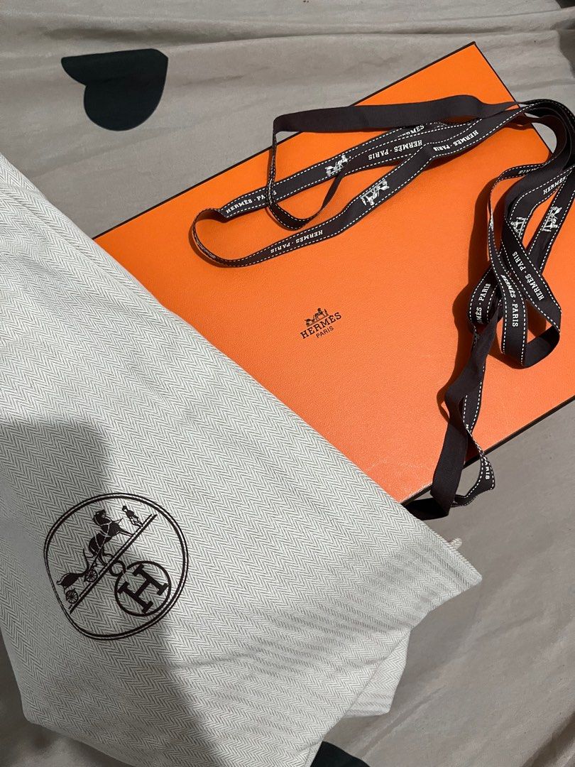 Authentic Hermes Box with Free Dust Bags and Ribbon, Luxury, Bags ...