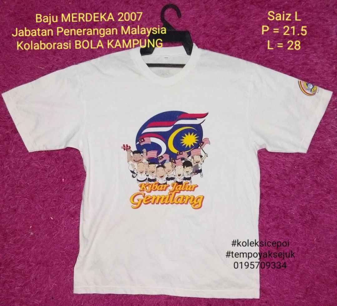 Baju 50 Tahun MERDEKA Colab BOLA KAMPUNG, Men's Fashion, Activewear on ...