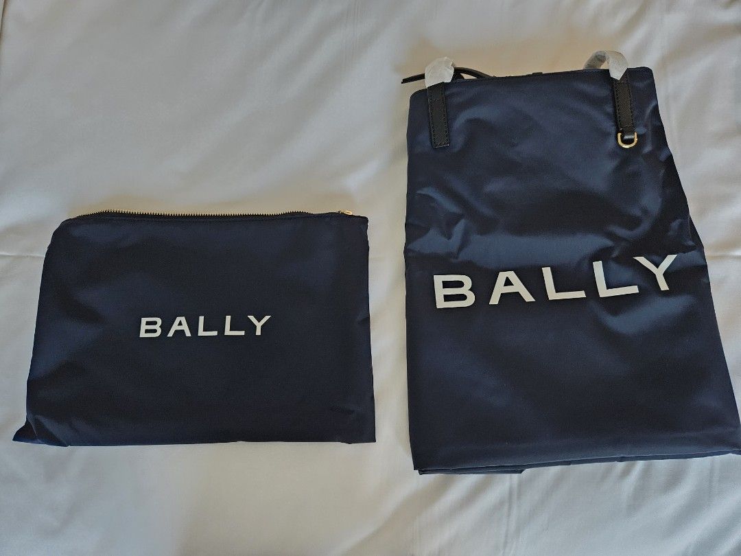 BALLY FOLDABLE BAG TOTE XL (MIDNIGHT BLUE), Luxury, Bags & Wallets on Carousell