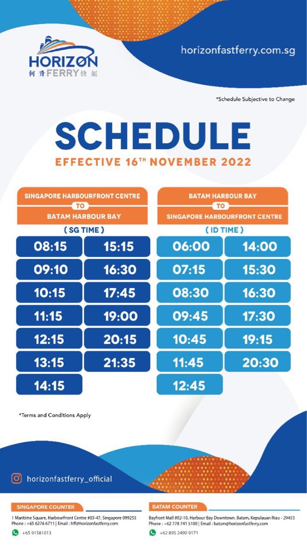 Batam Horizon Fast Ferry Ticket - Batam Harbour Bay Ferry Terminal ...