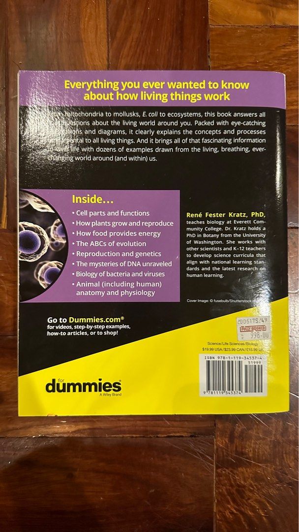 Biology for dummies: Learning made easy - books on Carousell
