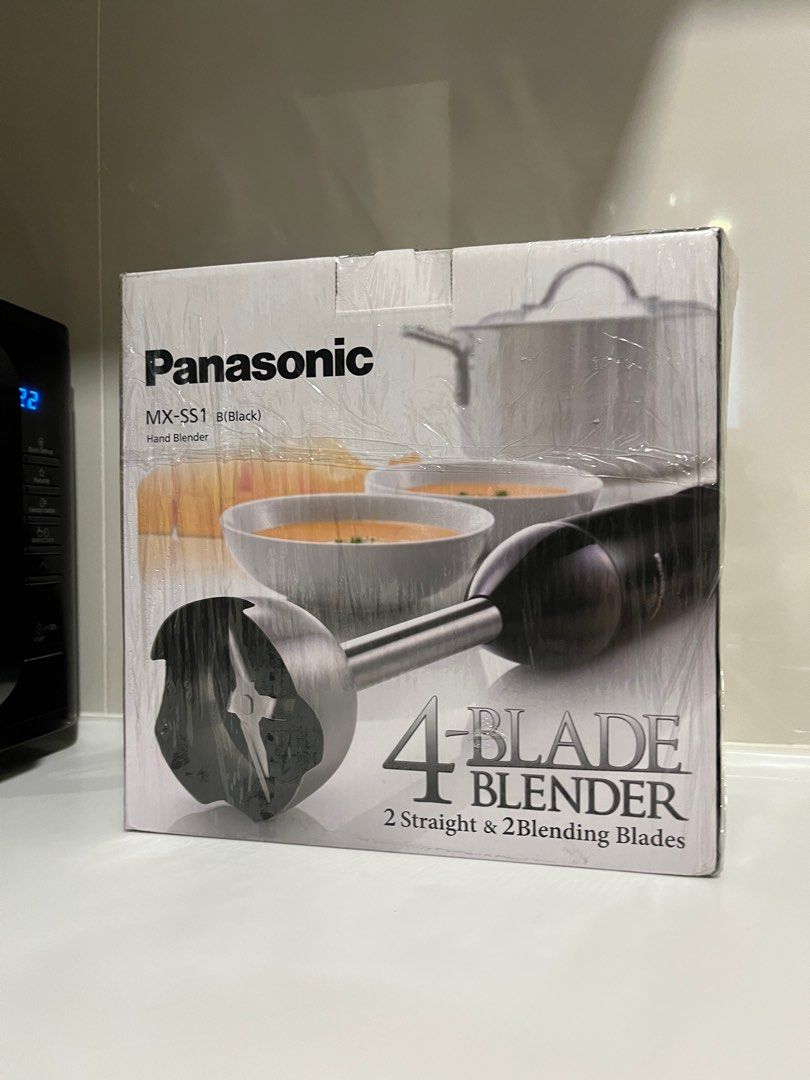 (Brand New) Panasonic 4-Blade Hand Blender MX-SS1 Black, Furniture ...