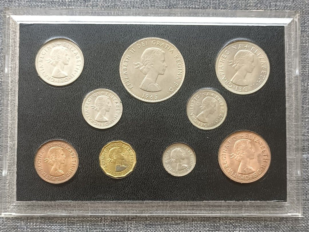 British 1965 set of 9 circulating coins in box,, Hobbies & Toys ...