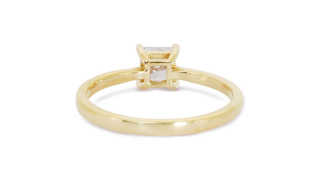Classic 1ct. Square Modified Brilliant Solitaire Diamond Ring - M-R ...