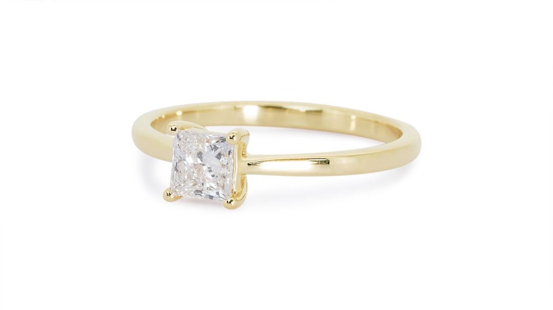 Classic 1ct. Square Modified Brilliant Solitaire Diamond Ring - M-R ...
