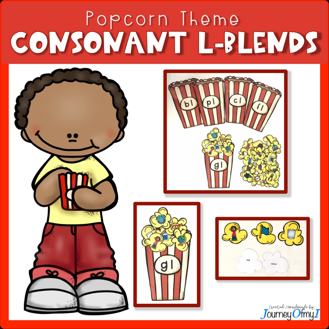 Consonant L-Blends - Popcorn Theme, Hobbies & Toys, Toys & Games on ...
