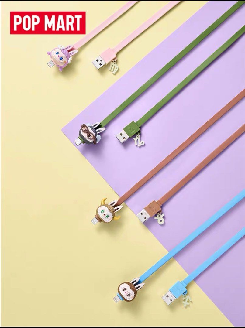 LABUBU TYPE C POPMART CABLE CHARGER CONSTELLATION / FULL set / SINGLE ...