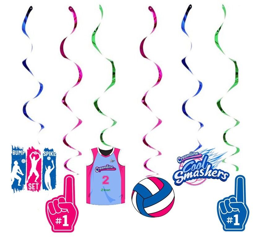 Creamline Cool Smashers PVL Team Volleyball Theme Birthday Party Banner ...