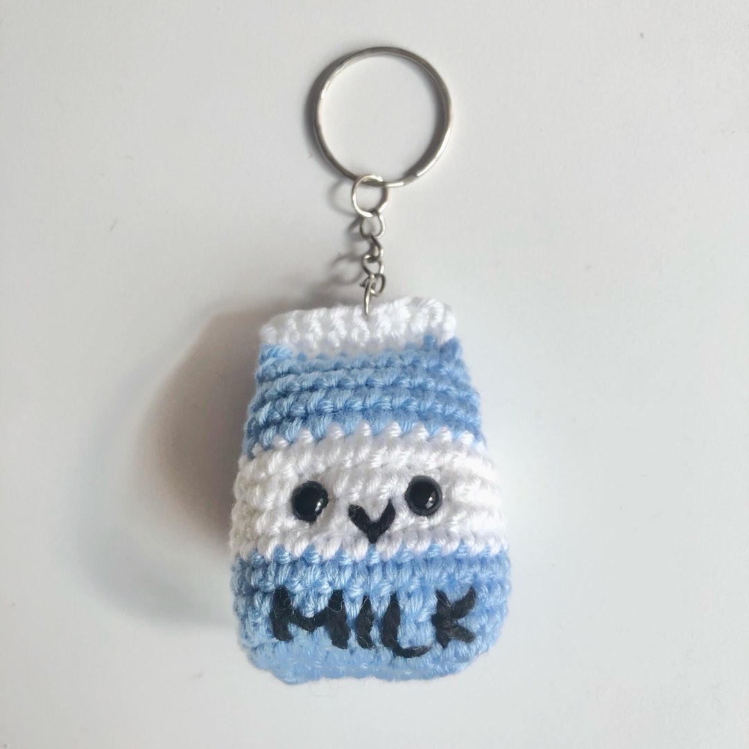 Crochet Milk Carton Keychain, Hobbies & Toys, Stationery & Craft ...