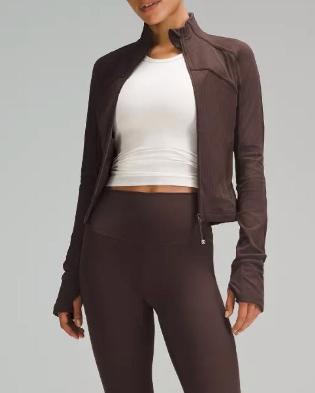 Cropped Define Jacket Ribbed Nulu, Women's Fashion, Activewear on Carousell