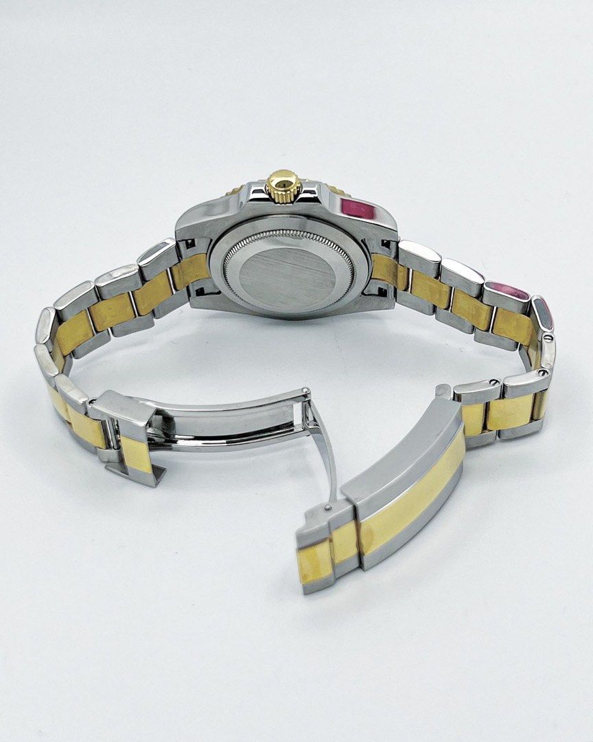 Custom Seiko Mod Blue Gold/Silver GMT 40mm, Men's Fashion, Watches ...