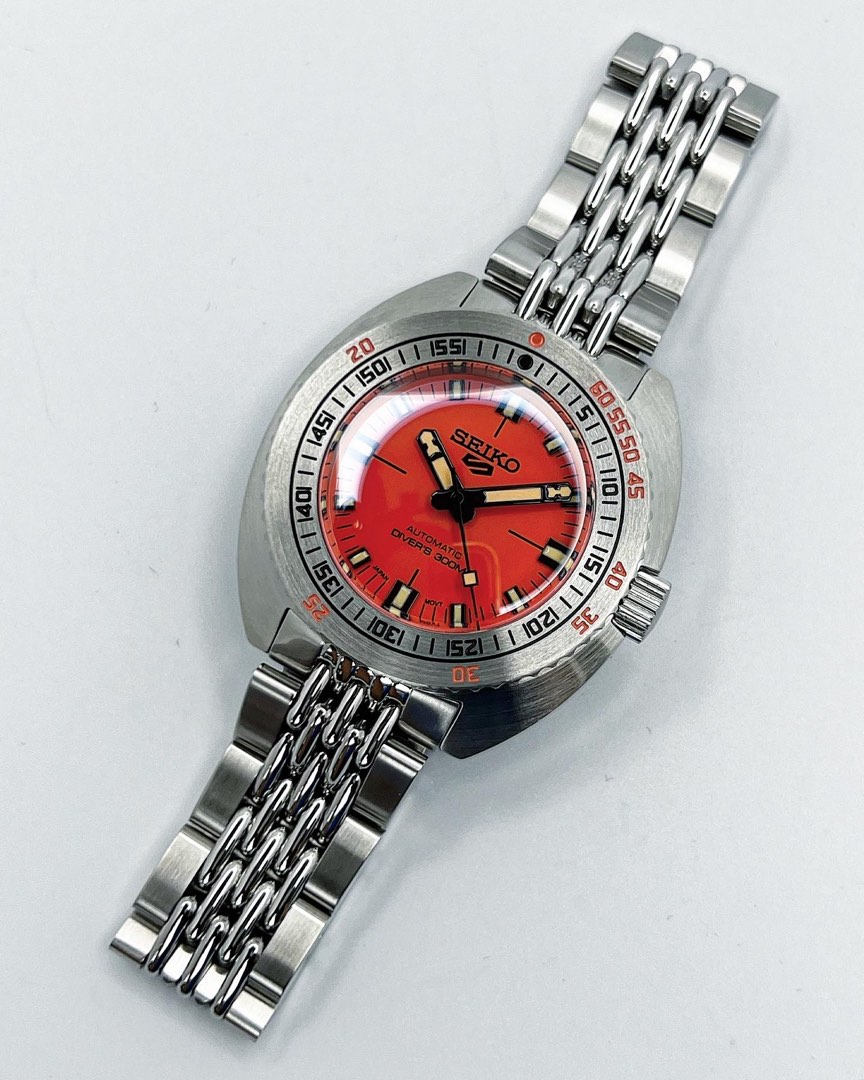 Custom Seiko Mod Orange Doxa with rice beads bracelet 43mm, Women's ...