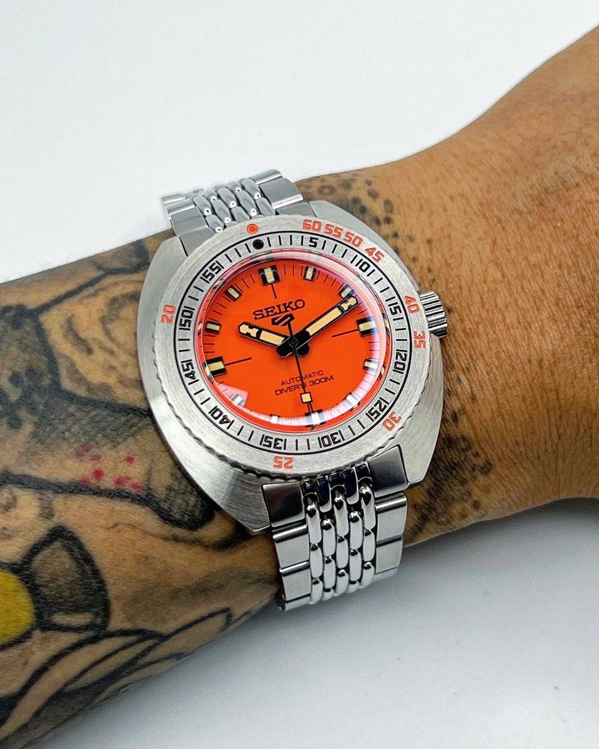 Custom Seiko Mod Orange Doxa with rice beads bracelet 43mm, Women's ...