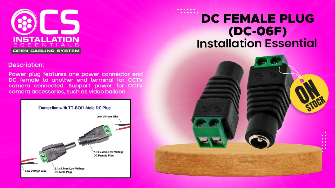 DC FEMALE PLUG (DC-06F), Furniture & Home Living, Security & Locks ...