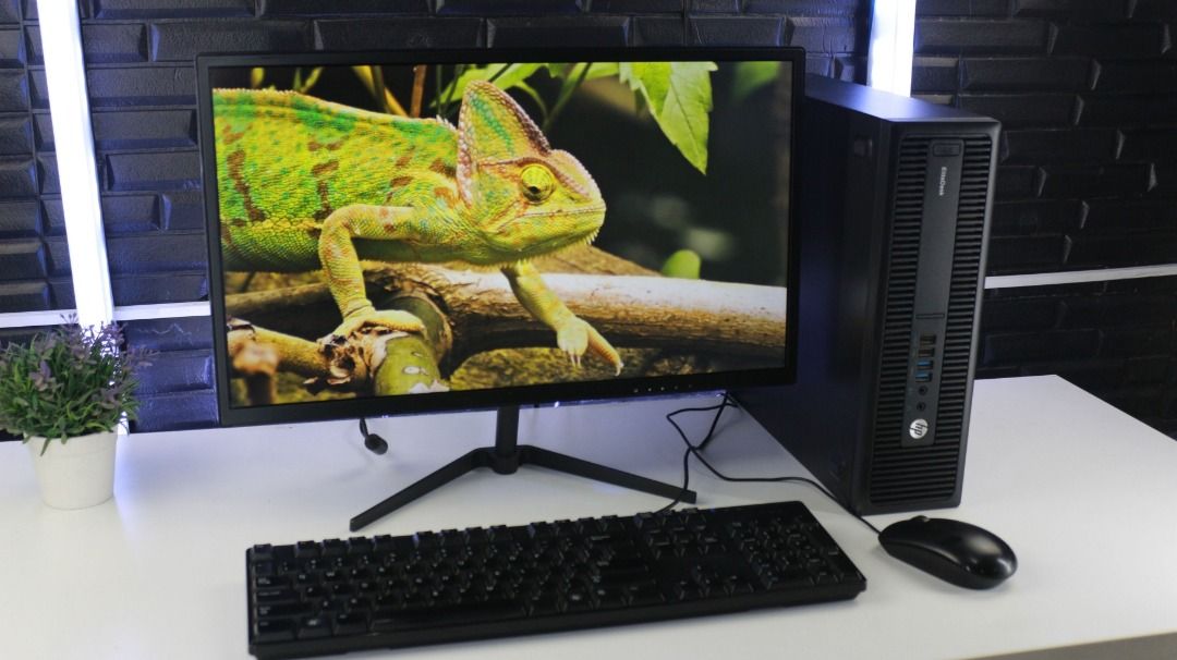 DESKTOP HP ELITEDESK AMD A6 8500 16GB RAM 500GB HDD 19 WIDE ASSTD MON ...