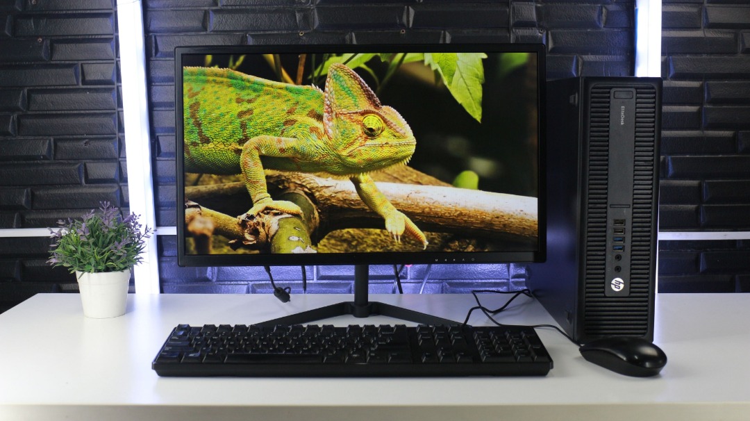 DESKTOP HP ELITEDESK AMD A6 8500 16GB RAM 500GB HDD 19 WIDE ASSTD MON ...