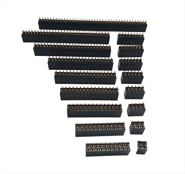 DOUBLE ROW STRAIGHT CONNECTOR 2.54mm PITCH(1-PC per ORDER), FEMALE PIN ...