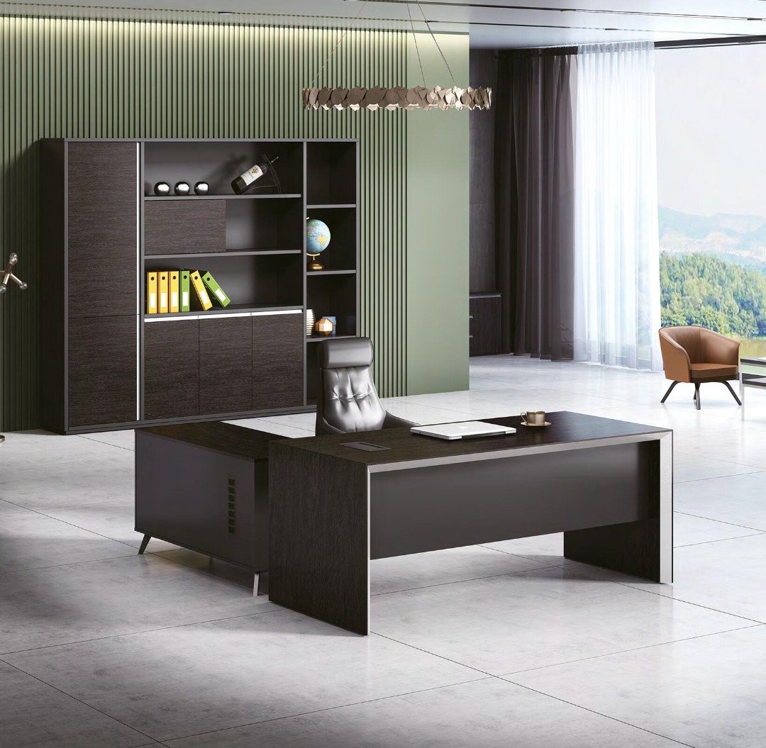 DT B809 Director Table w L Shape Cabinet, Executive Table Office Table ...