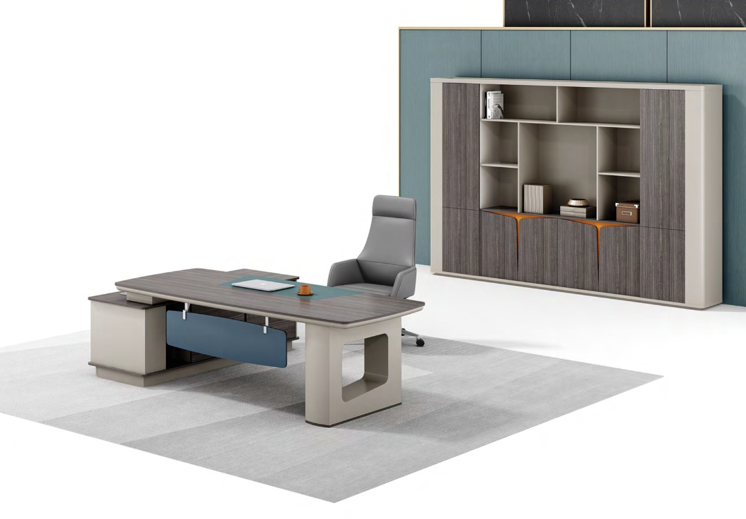 DT B911 Director Table w L Shape Cabinet, Executive Table Office Table ...