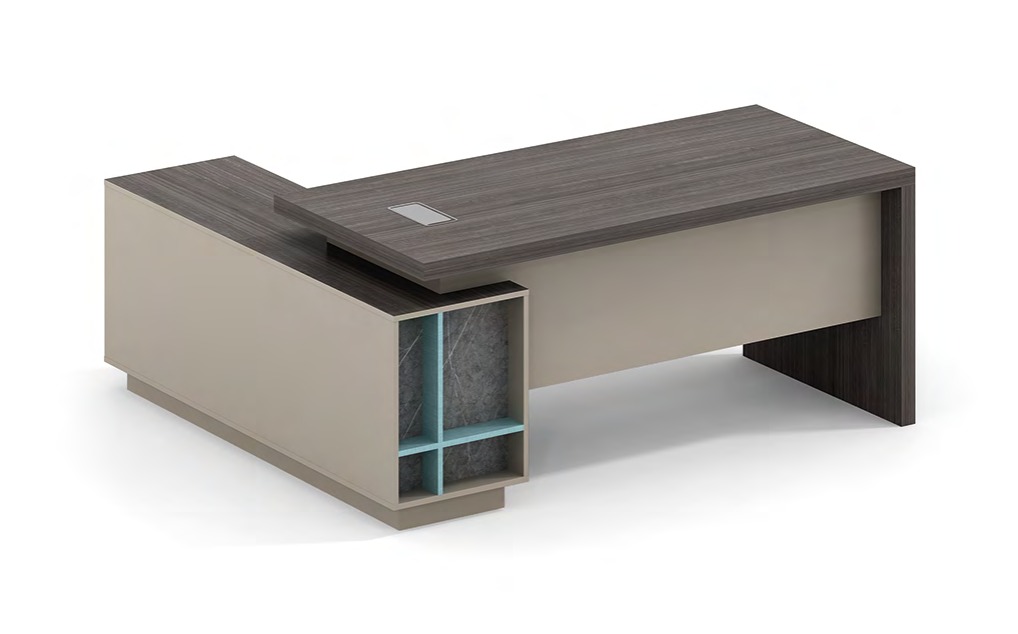 DT B920 Director Table w L Shape Cabinet, Executive Table Office Table ...