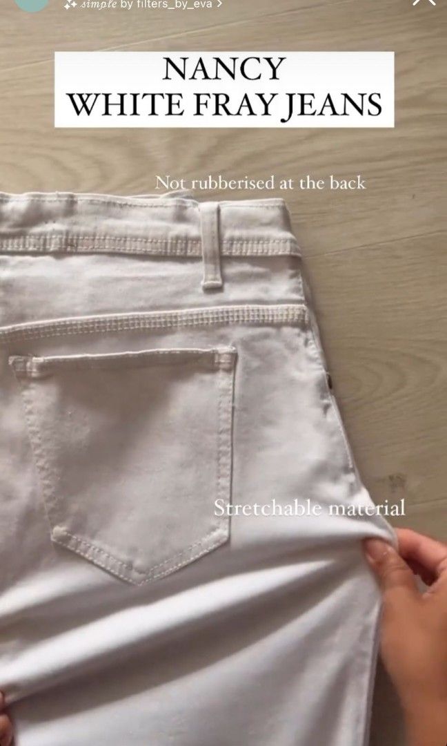 Eve Nancy White Fray Jeans, Women's Fashion, Bottoms, Jeans & Leggings ...