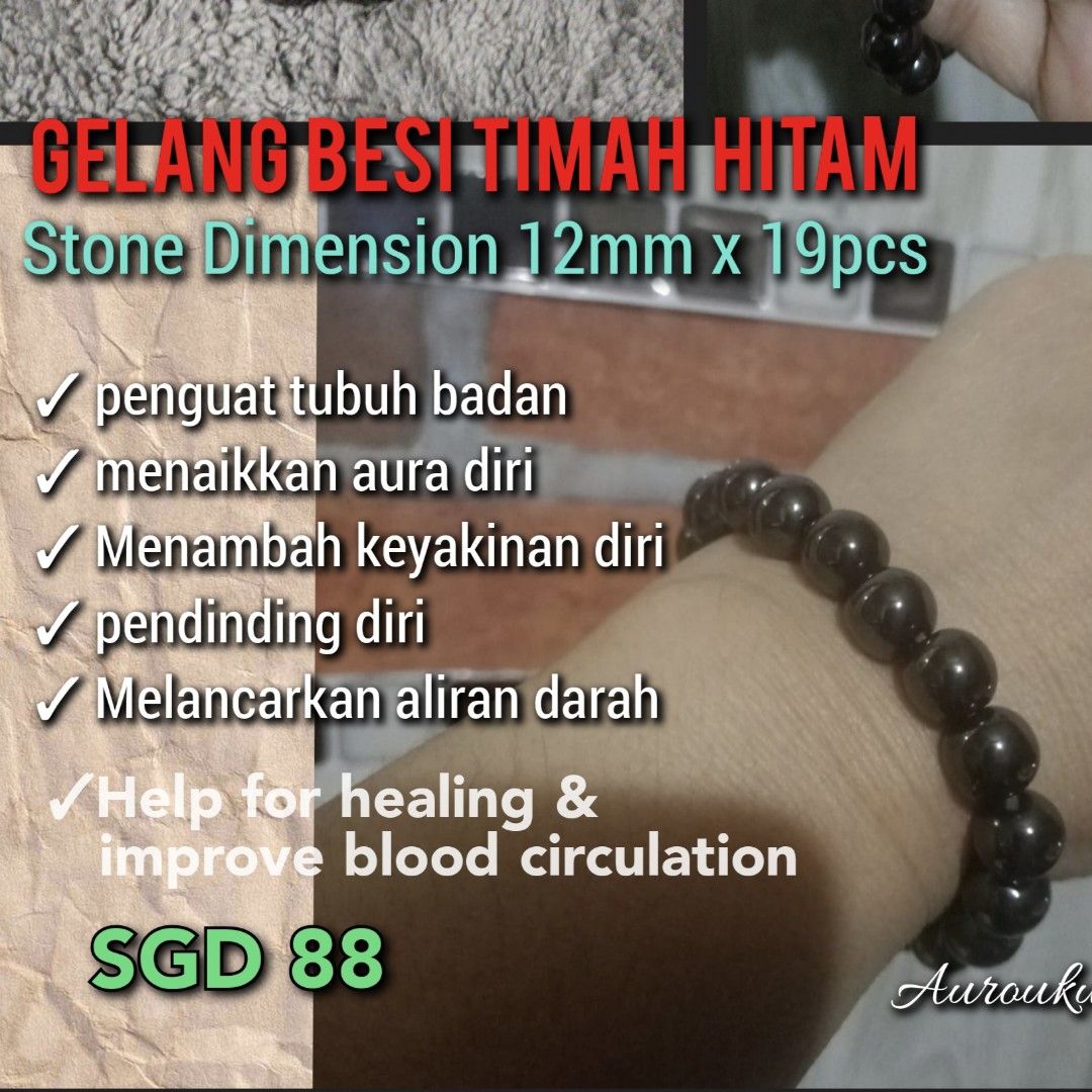Gelang Besi Timah Hitam Galian Asli, Hobbies & Toys, Religious Items on ...