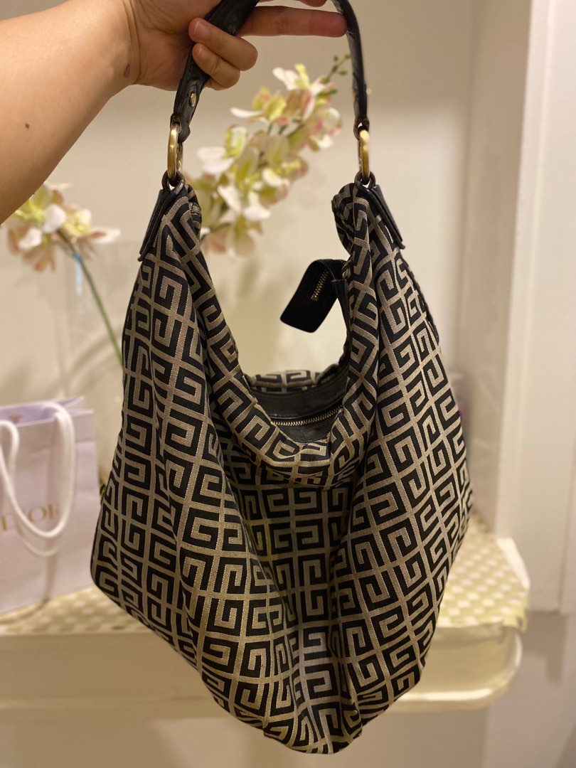 Givenchy Black Monogram Leather and Canvass hobo, Luxury, Bags ...