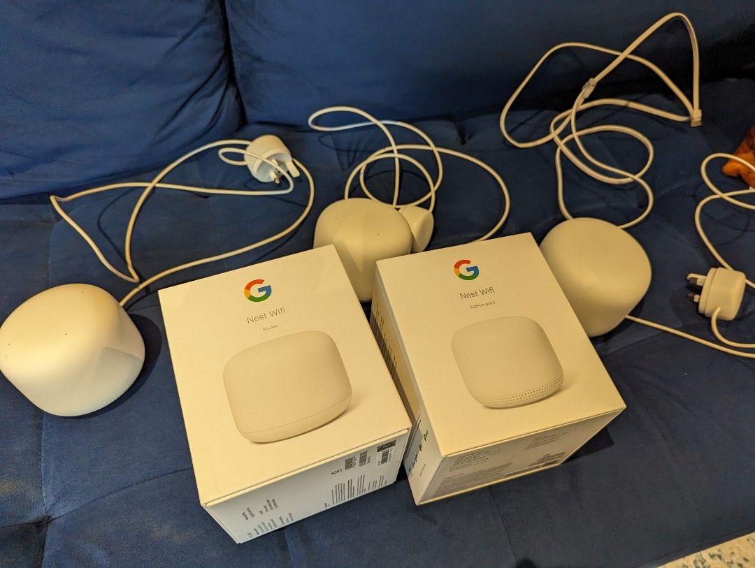 Google Nest Wifi, 1 router + 2 add-on points (mesh system), Computers ...