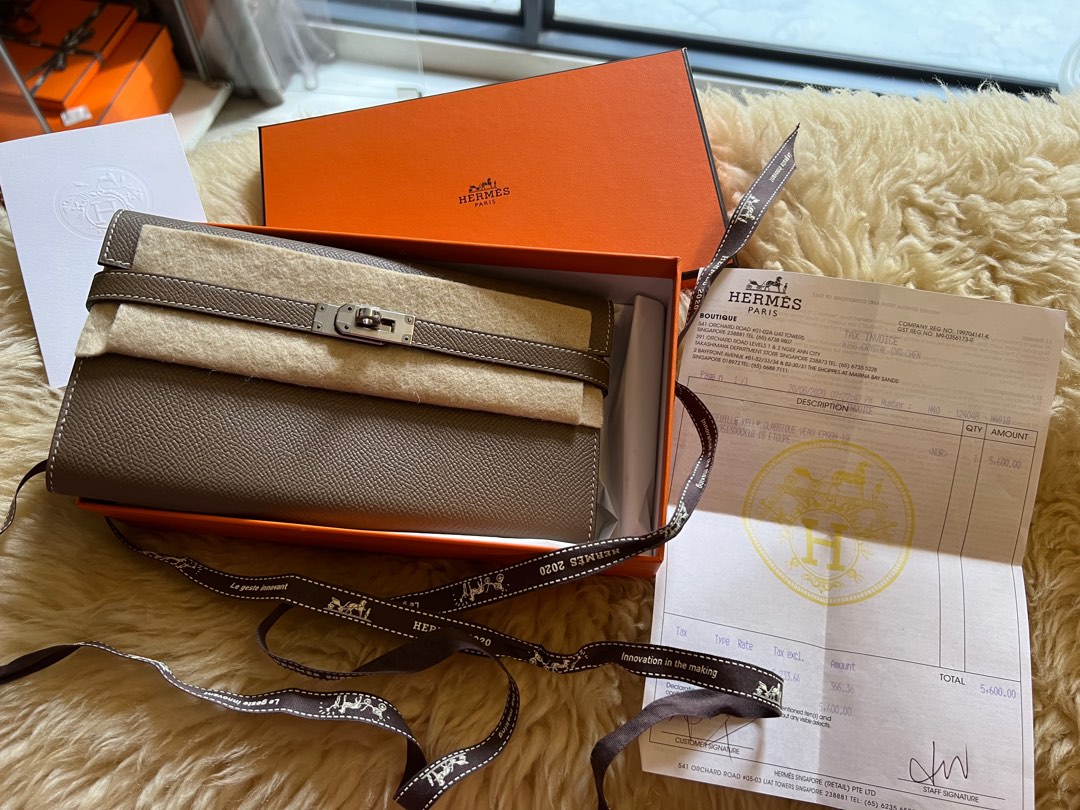 Hermes Kelly Wallet Etoupe Epsom, Women's Fashion, Bags & Wallets ...
