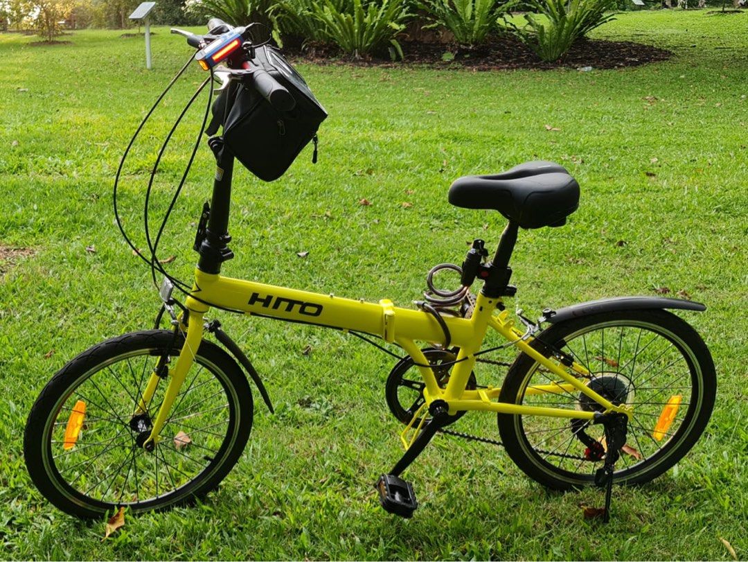 HITO Foldable Bicycle - 6 Speed. Bright Yellow colour, Sports Equipment ...