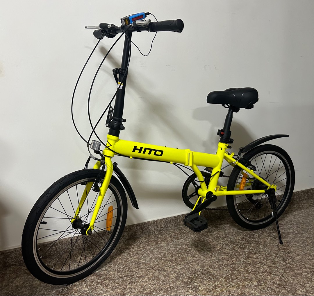 HITO Foldable Bicycle - 6 Speed. Bright Yellow colour, Sports Equipment ...