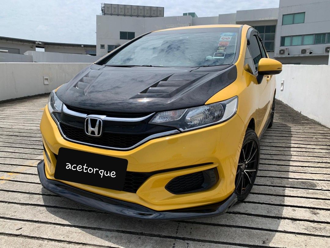 Honda Fit Jazz Carbon Fibre Bonnet Bodykit Front Lip Side Skirts ...