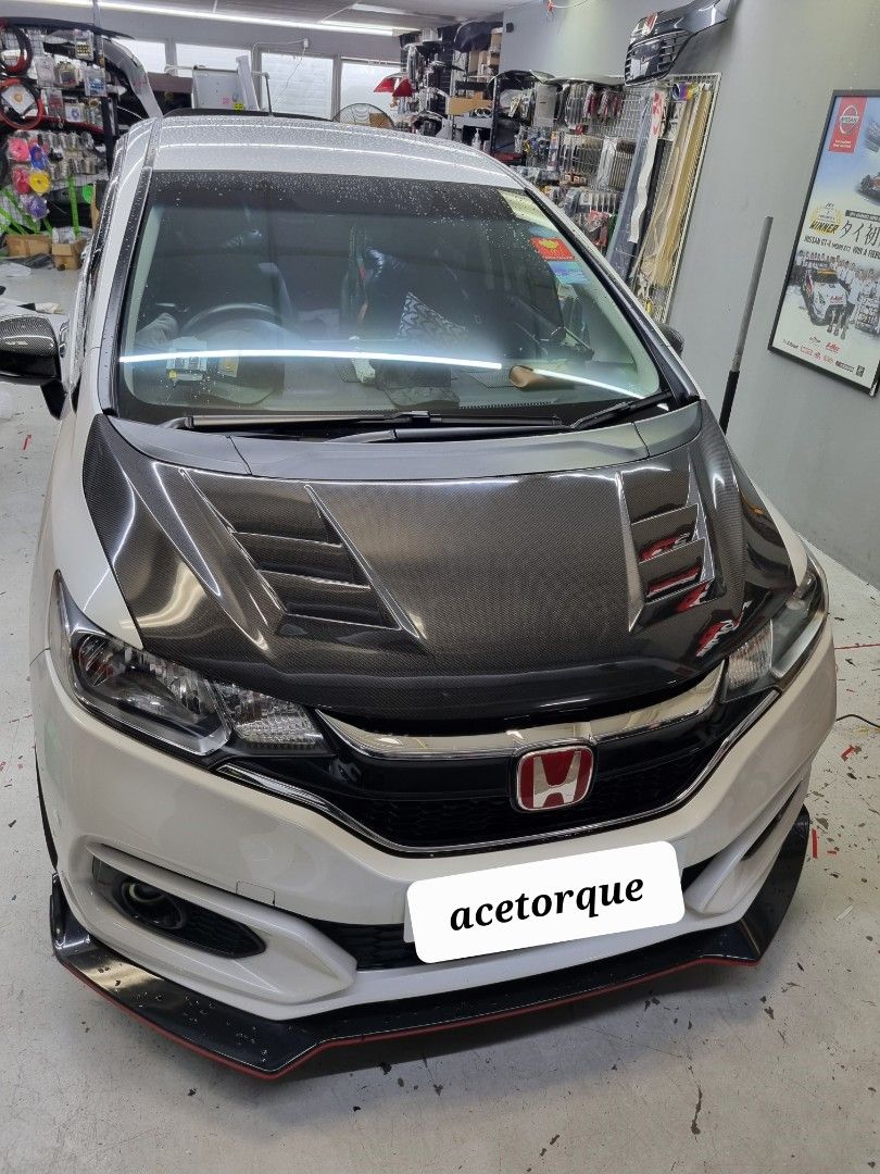 Honda Fit Jazz GK3 GP5 GK5 Full Carbon Fibre bonnet, Car Accessories ...