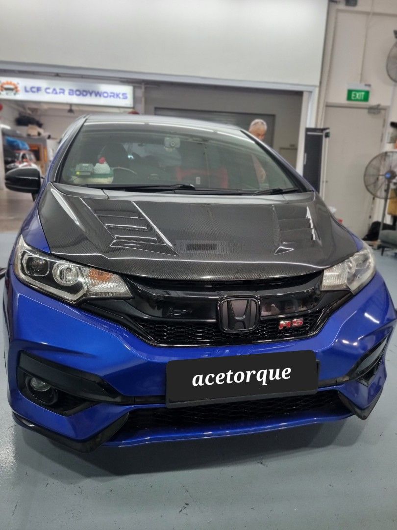 Honda Fit Jazz GK3 GP5 GK5 Full Carbon Fibre bonnet, Car Accessories ...